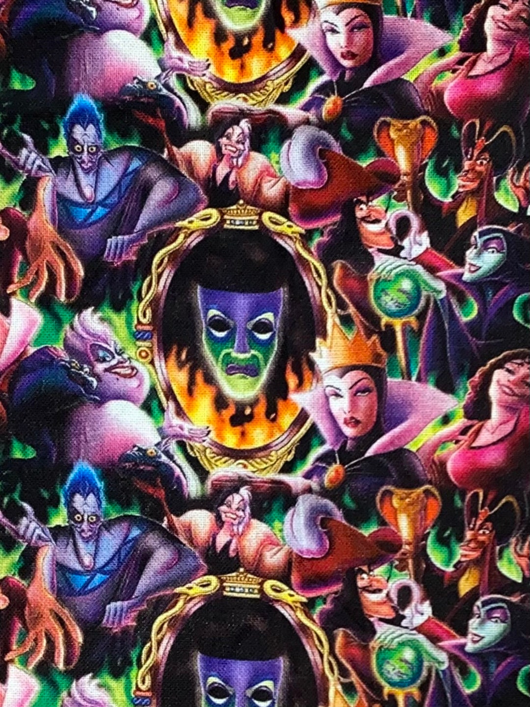 Disney Villains Fabric 100% Cotton Fabric Tumbler Cut Fat Quarter Evil ...