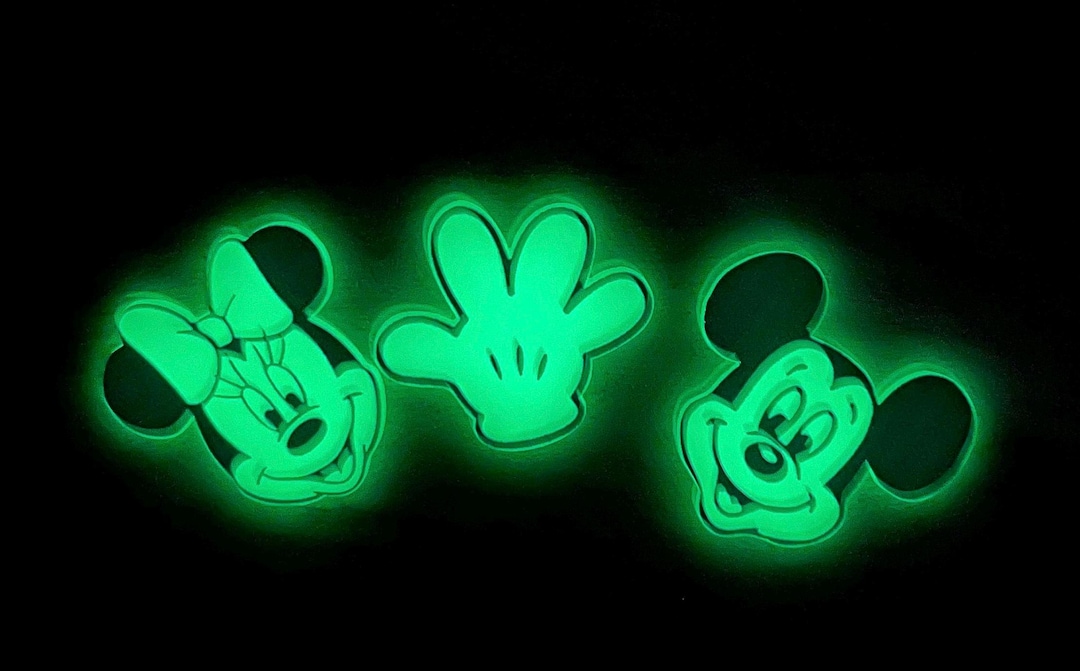 Mickey Glow in the Dark Resins | Flat Back Planar Resin | Disney Mickey ...