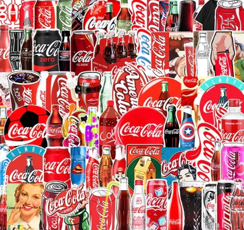 Coca Cola Stickers Pack Water Resistant Laptop Stickers - Etsy
