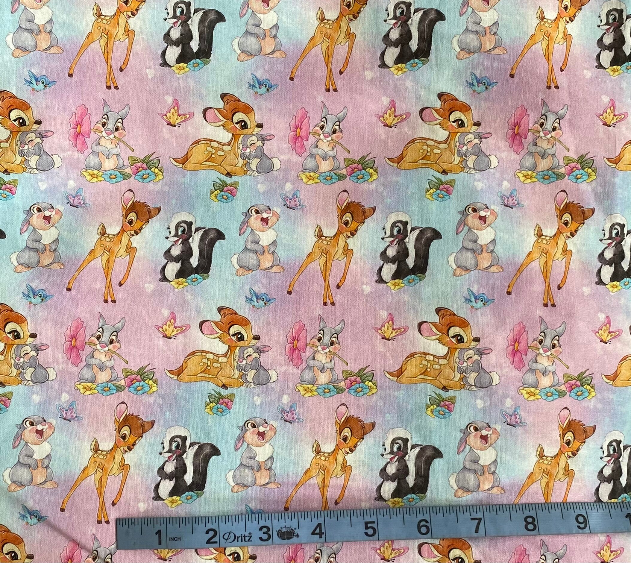 Disney Bambi Fabric 100% Cotton Fabric Fat Quarter Tumbler Cuts Fat ...