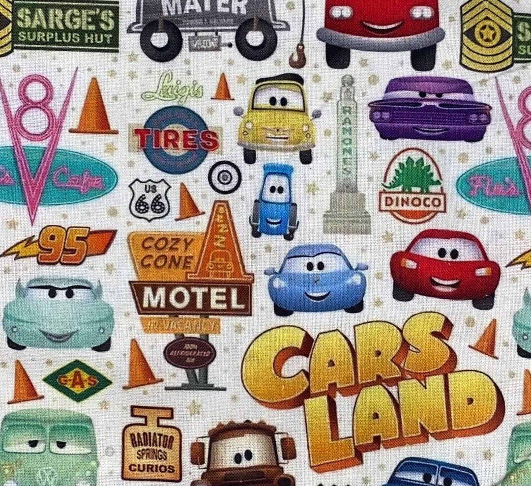 Disney Cars Land Fabric 100% Cotton Fabric by the Yard Lightning ...