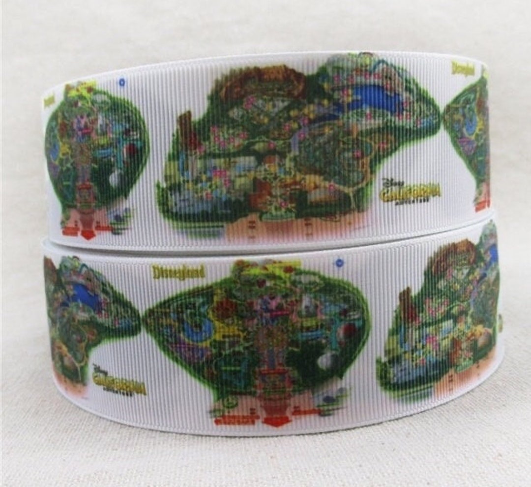 Disneyland Park Map Ribbon 1.5" High Quality Grosgrain Ribbon by the ...