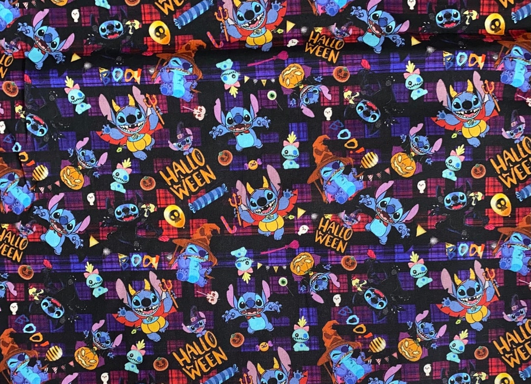 Disney Stitch Halloween Fabric 100% Cotton Fabric by the Yard Stitch ...
