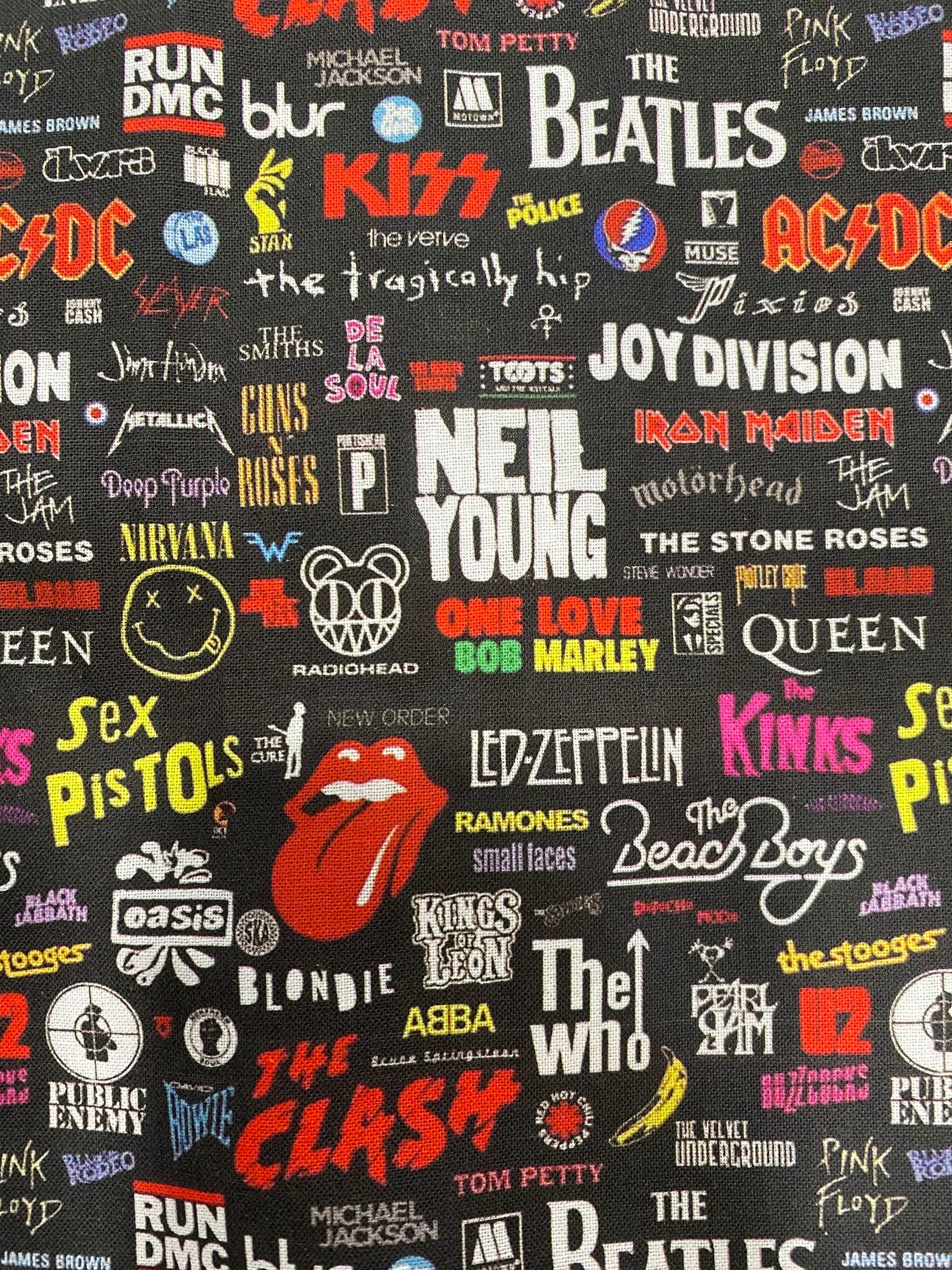 Classic Rock Band Logos Collage