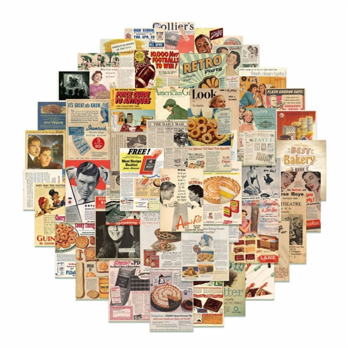 Vintage Magazine Stickers Pack | Water Resistant | Decoration ...