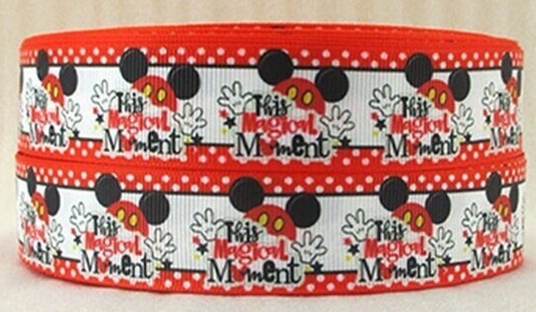 Disney Mickey Mouse Ribbon 1" High Quality Grosgrain Ribbon by the Yard ...