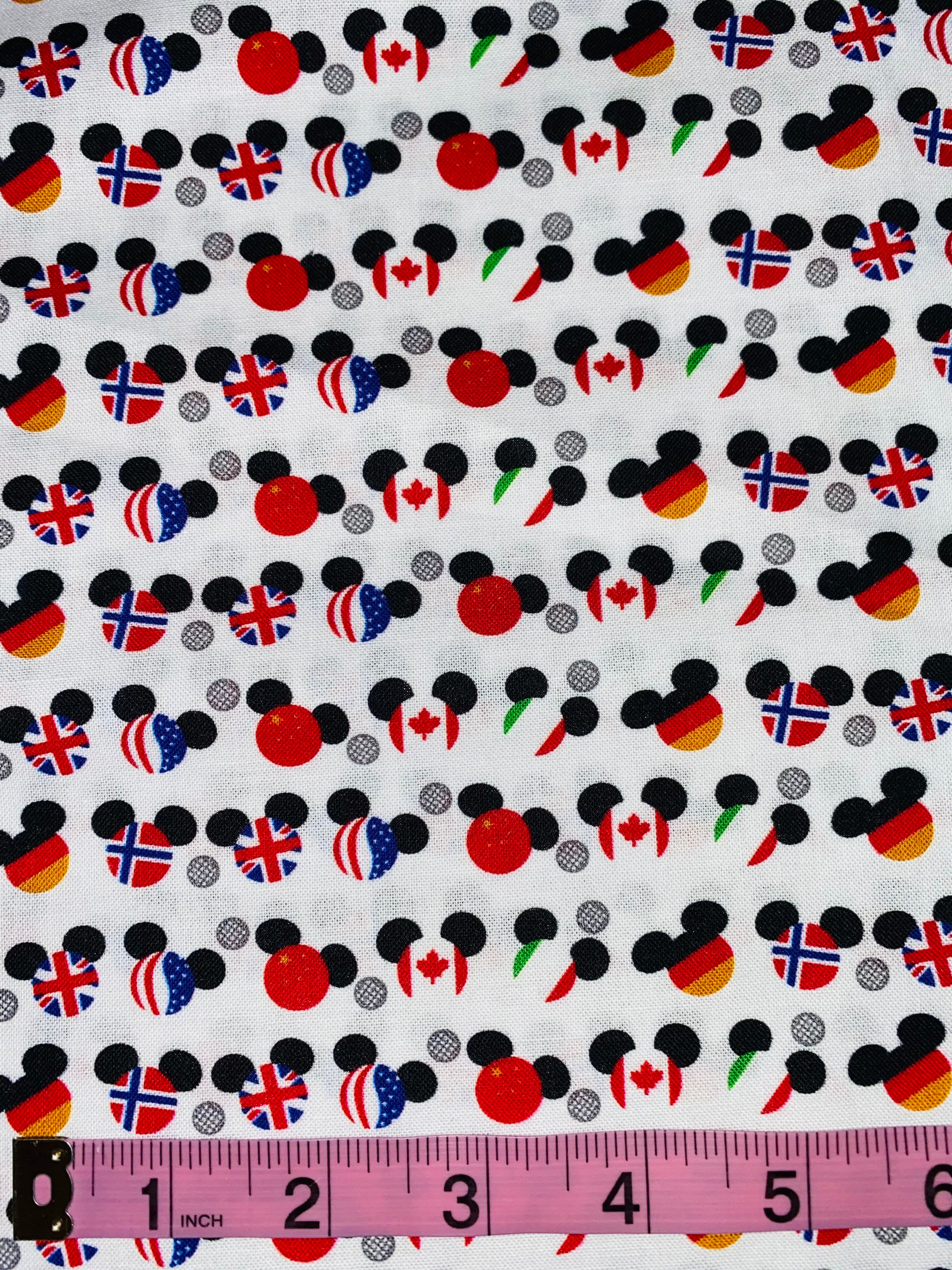 Disney Epcot Flags Around the World Fabric 100% Cotton Fabric Fat ...