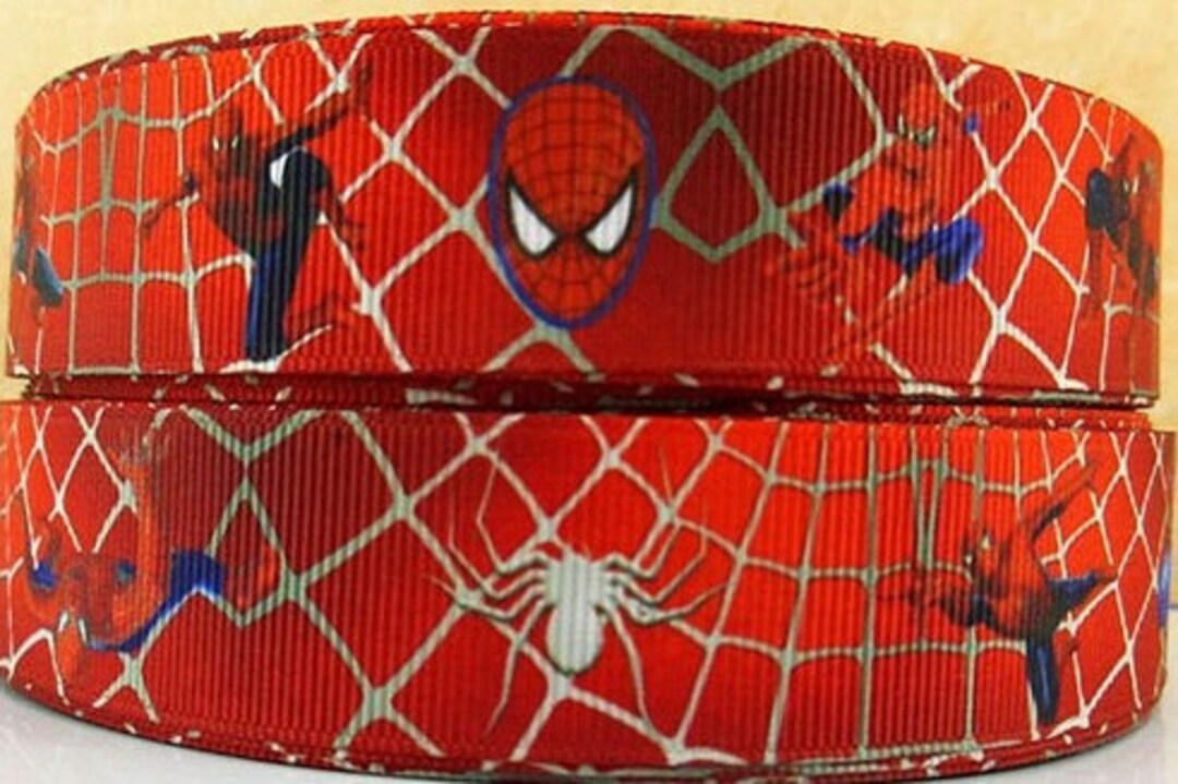 Spiderman Ribbon 1" High Quality Grosgrain Ribbon by the Yard ...