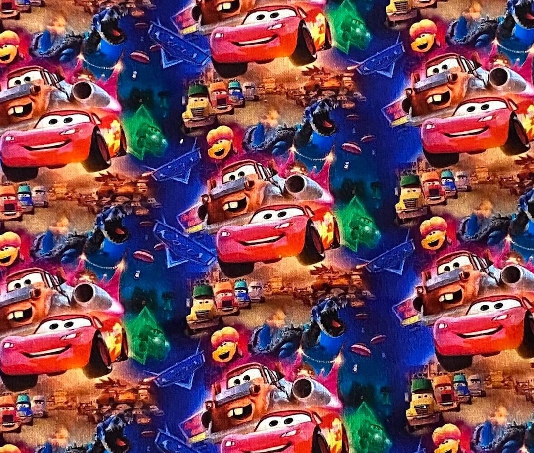 Disney Cars Fabric 100% Cotton Fabric by the Yard Lightning Mcqueen Tow ...