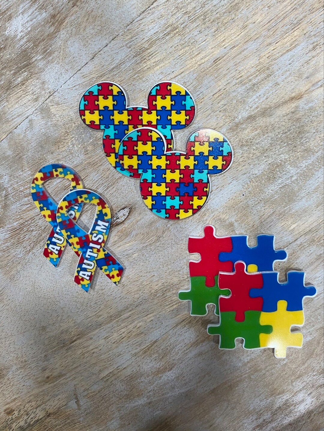 Autism Resins | Mickey Head Flat Back Planar Resin | Puzzle Pieces ...