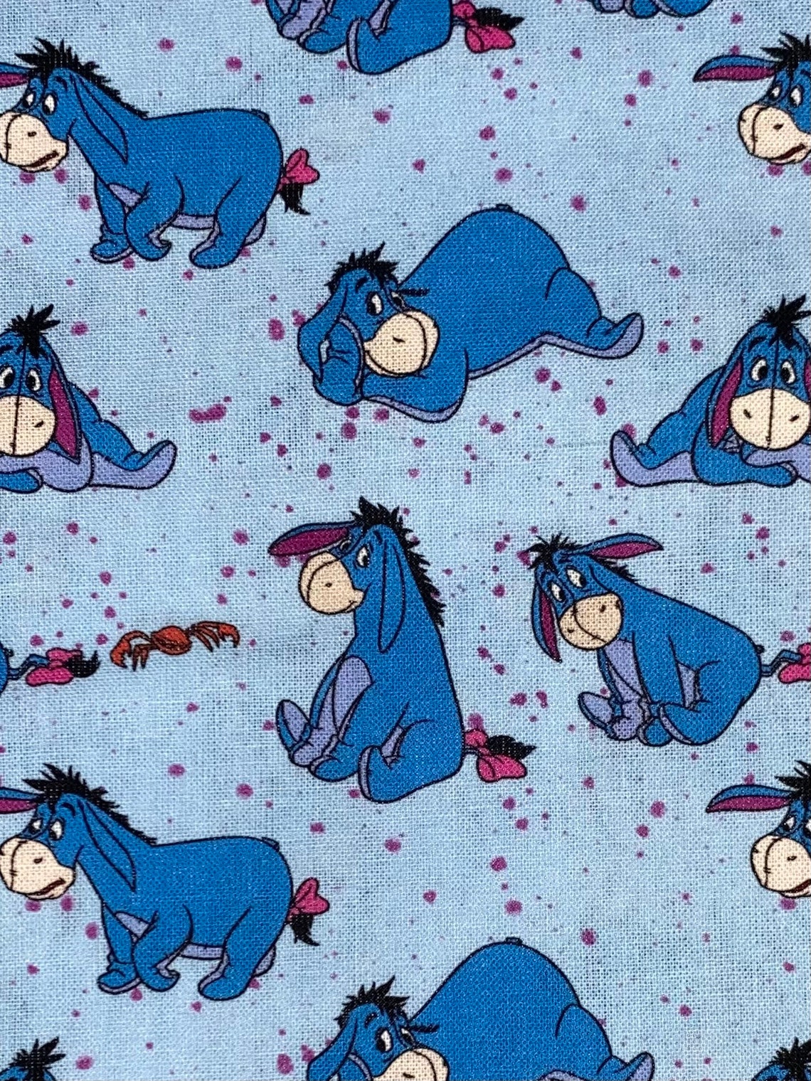 Eeyore Fabric 100% Cotton Fabric Fat Quarters Fat Eighths Tumbler Cut ...
