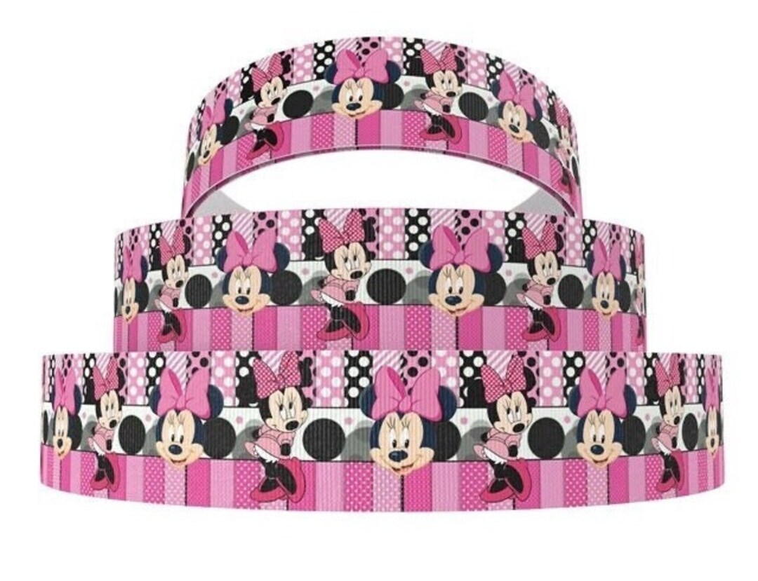 Disney Minnie Mouse Ribbon 1" and 1.5" High Quality Grosgrain Ribbon by ...