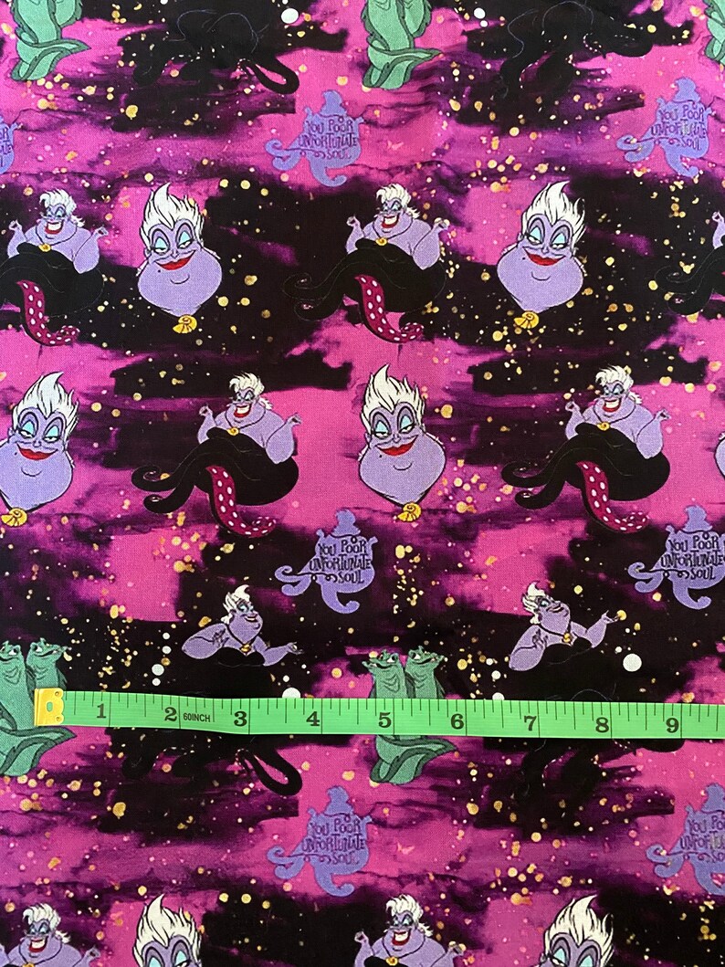 Disney Ursula Fabric 100% Cotton Fabric by the Yard Poor Unfortunate ...