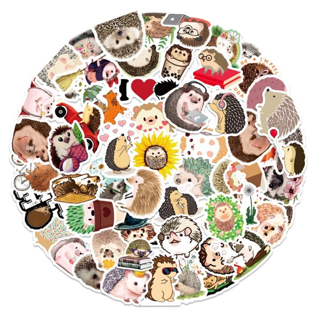 Adorable Hedgehog Stickers Pack | Water Resistant | Laptop Stickers ...