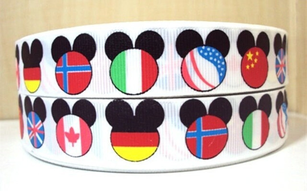 7/8" Disney Epcot Ribbon High Quality Grosgrain Ribbon by the Yard ...