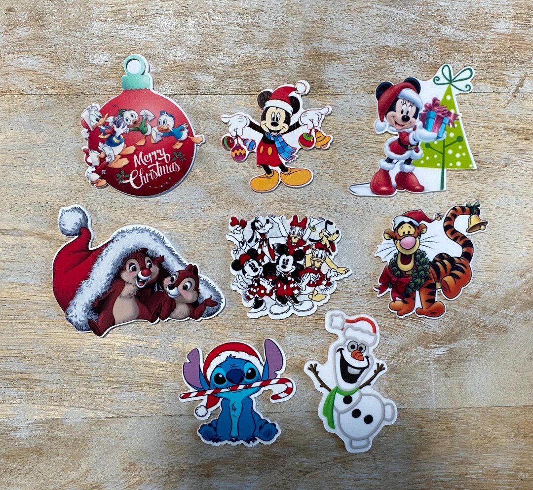 Complete SET Disney Christmas Resin Xmas Flat Back Planar Resin Mickey ...