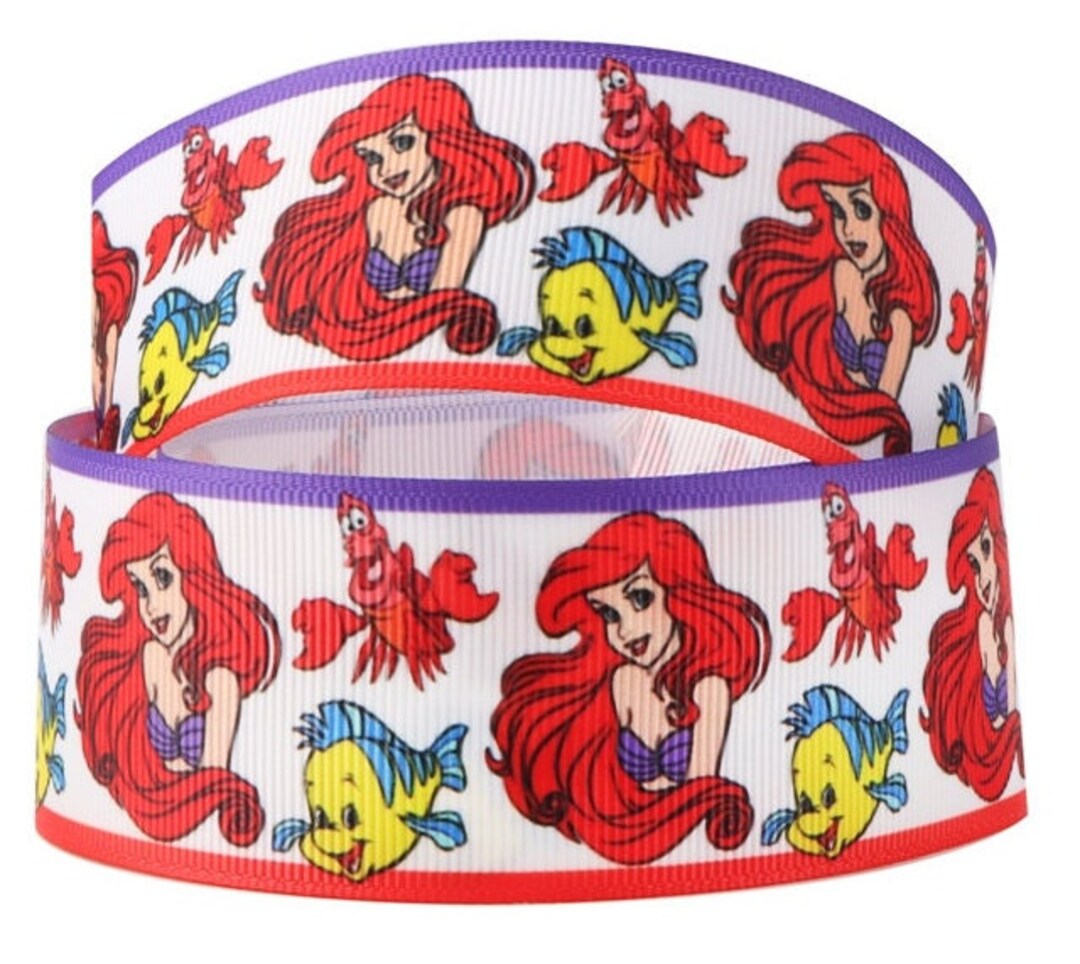 Disney Little Mermaid Ribbon 1" High Quality Grosgrain Ribbon by the ...