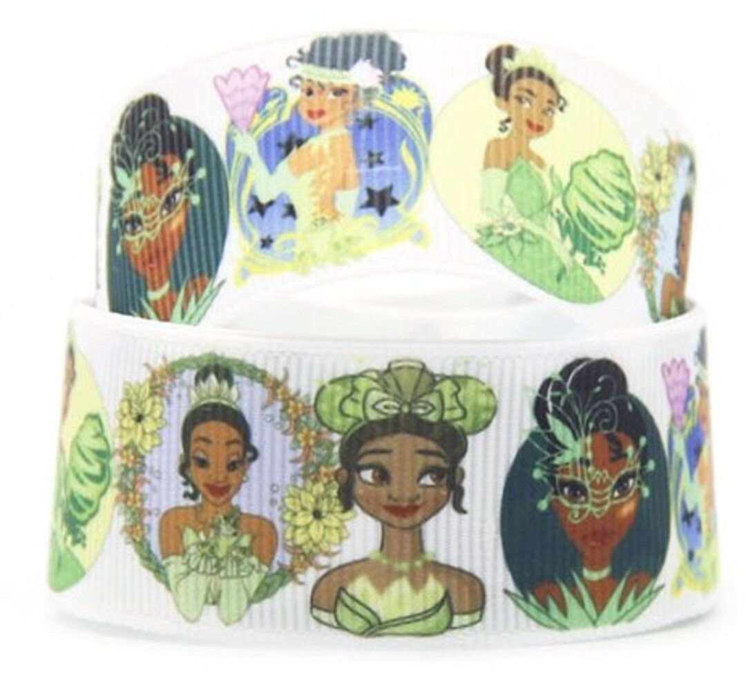 Disney Princess Tiana Ribbon 1" and 1.5" High Quality Grosgrain Ribbon ...