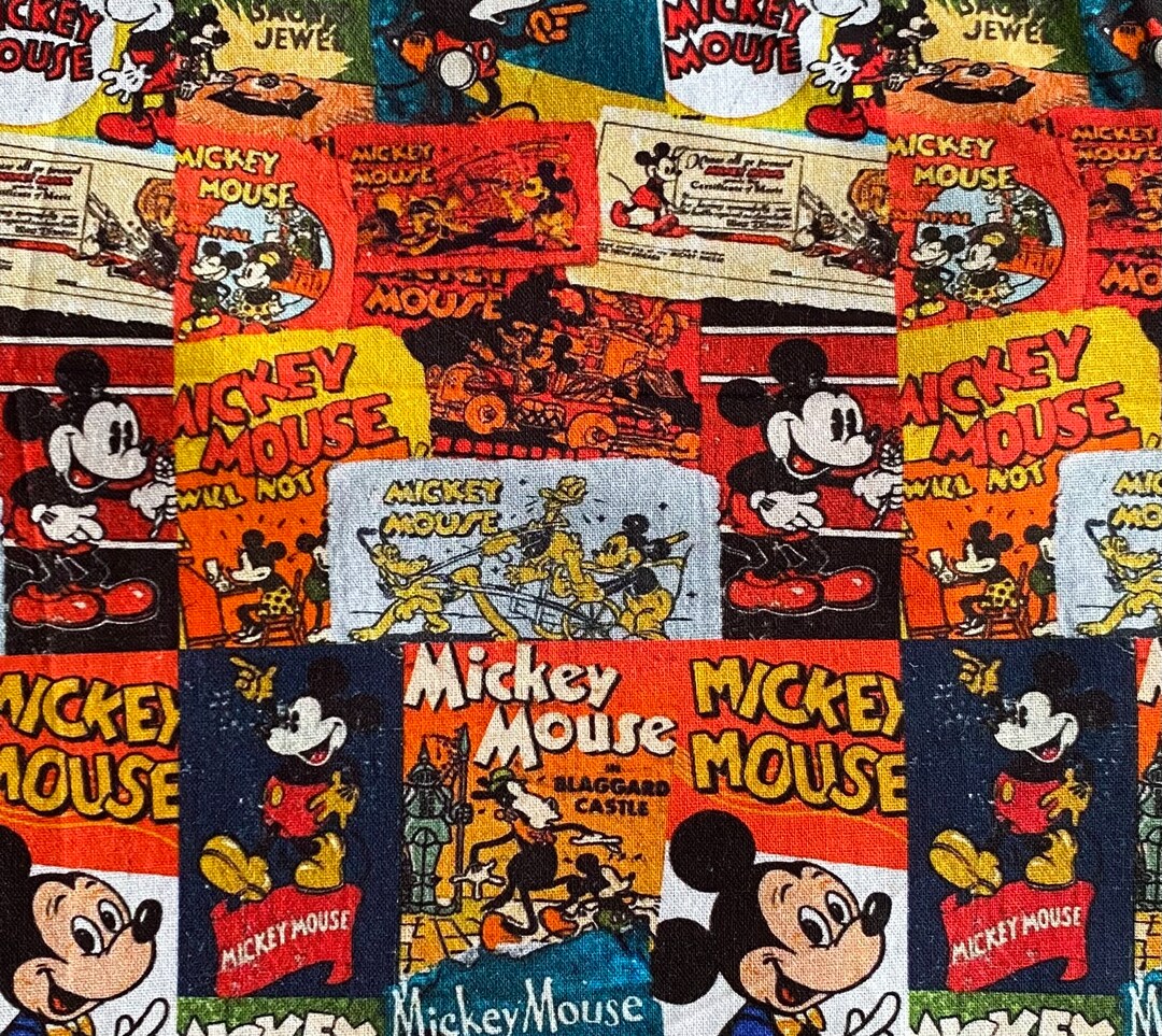 Disney Mickey Mouse Fabric 100% Cotton Fabric Fat Quarter Tumbler Cut ...