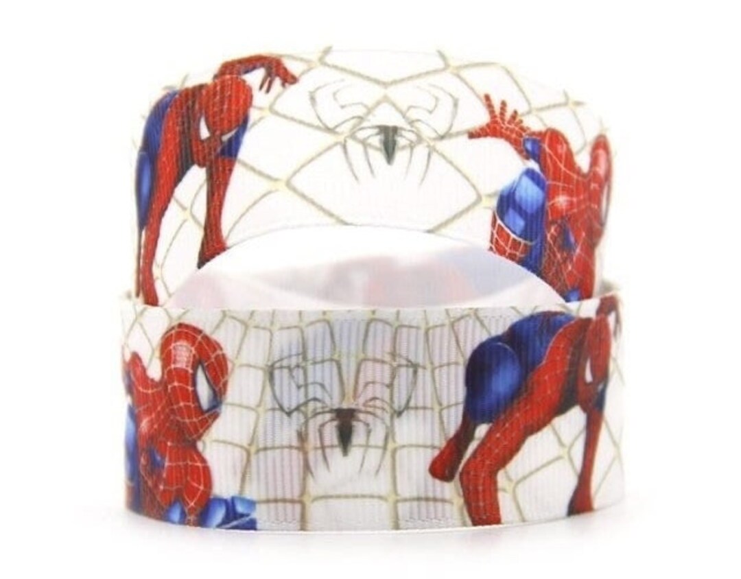 Spiderman Ribbon 1" High Quality Grosgrain Ribbon by the Yard ...