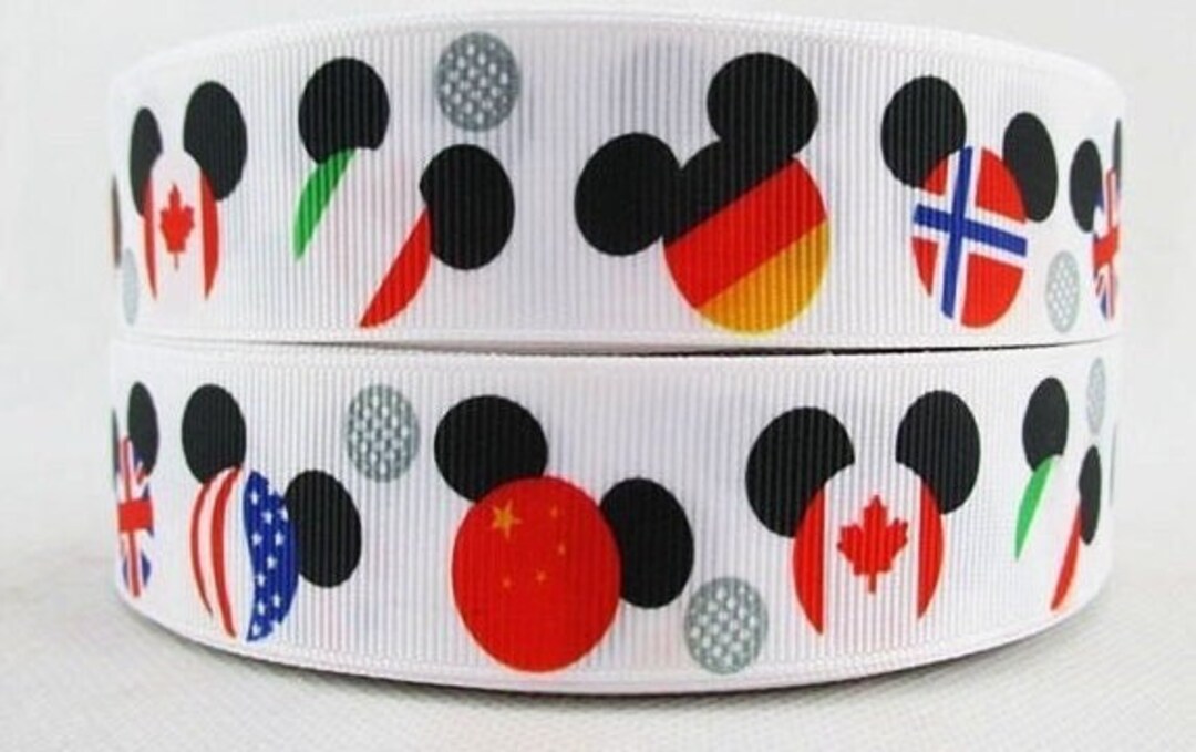 Mickey Mouse Epcot Ribbon 1" High Quality Grosgrain Ribbon by the Yard ...