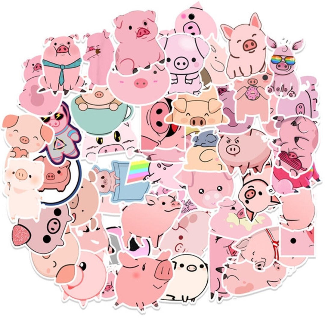 Adorable Pig Stickers Pack | Water Resistant | Laptop Stickers | Little ...
