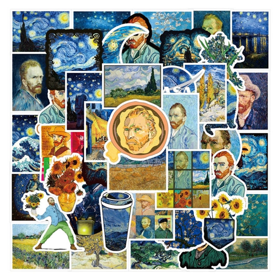 Van Gogh Stickers Pack | Water Resistant | Laptop Stickers | Water ...
