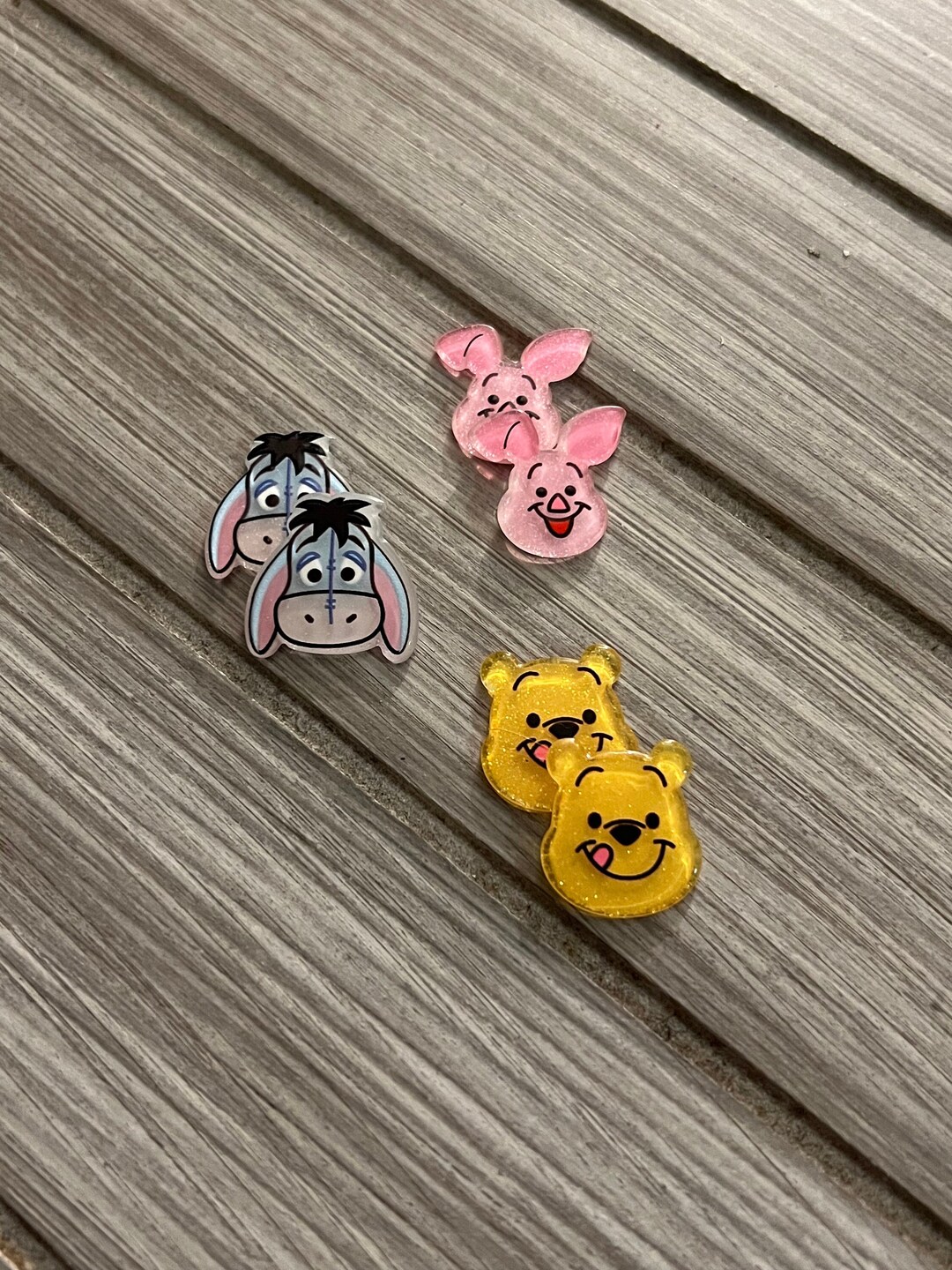 Complete Set of Disney Winnie the Pooh, Eeyore, Piglet GLITTER Flat ...