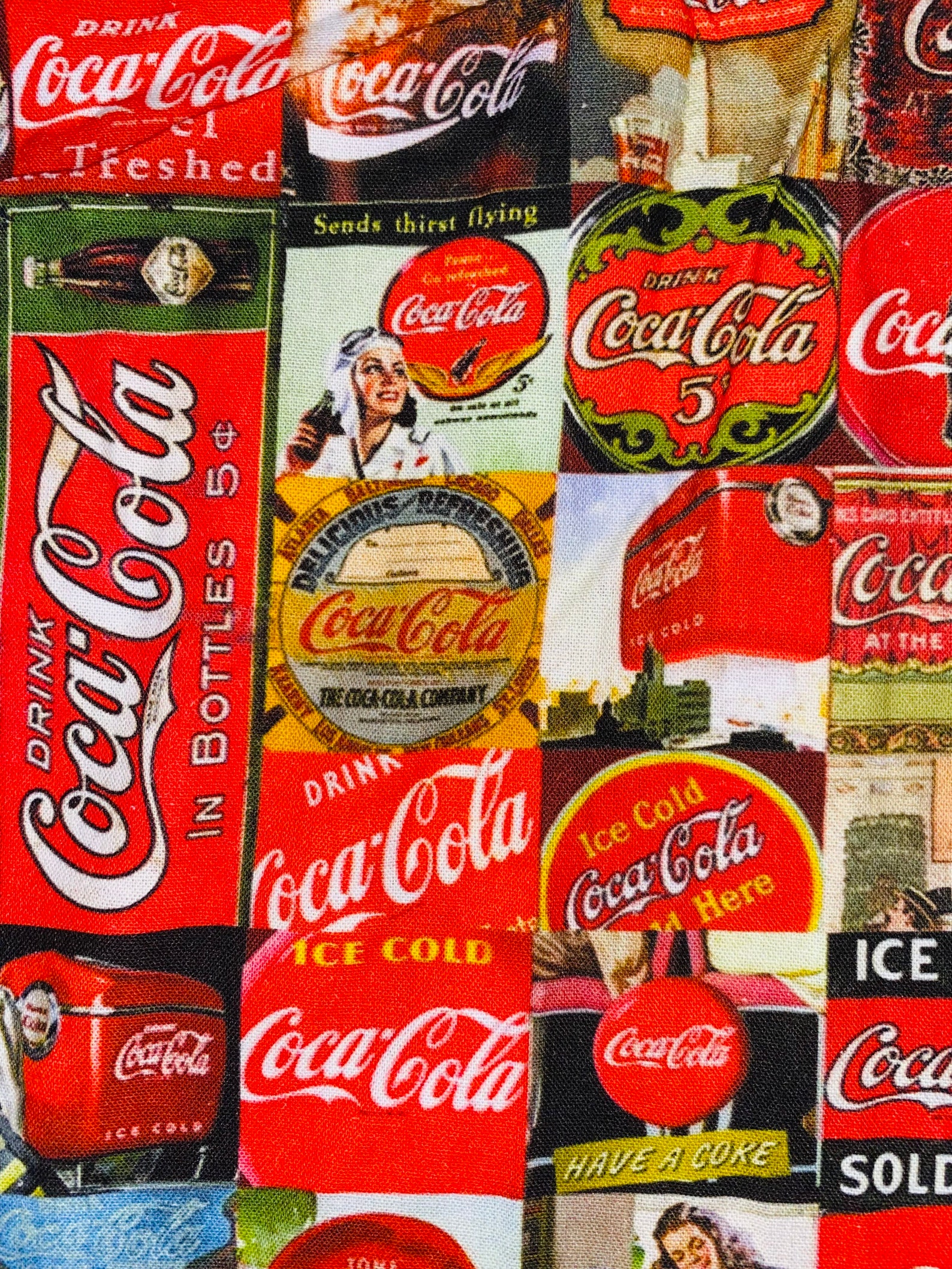 Coke Fabric 100% Cotton Fabric by the Yard Inspired by Vintage - Etsy