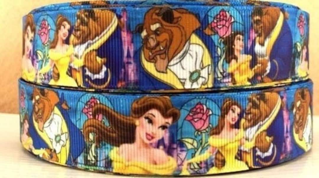 Disney Beauty and the Beast Ribbon 1" High Quality Grosgrain Ribbon by the Yard Movie Character ...