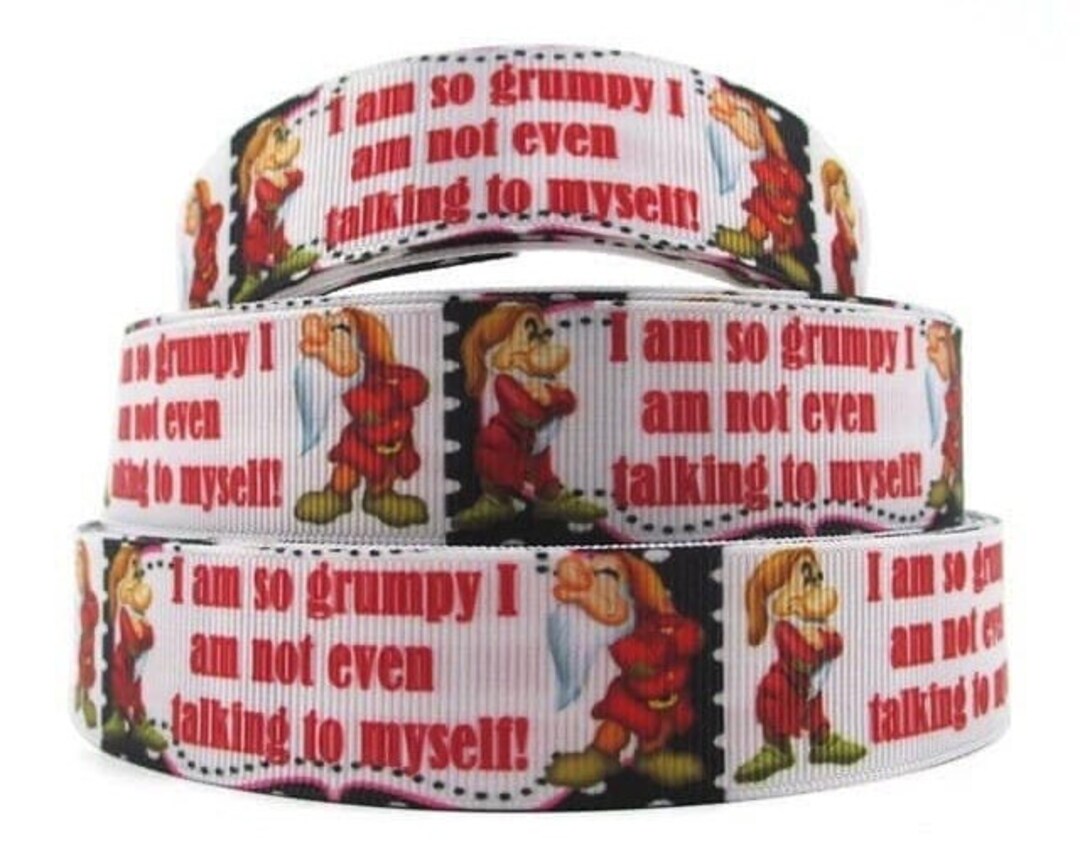 Disney Grumpy Ribbon 1" High Quality Grosgrain Ribbon by the Yard ...