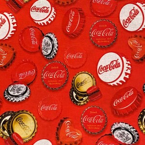 Coca-cola Fabric 100% Cotton Fabric Fat Quarter Tumbler Cut Coke Fabric ...