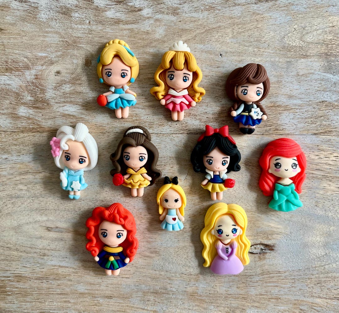 Disney Princess 3D Flat Back Resins | Rapunzel, Ariel Elsa, Belle ...