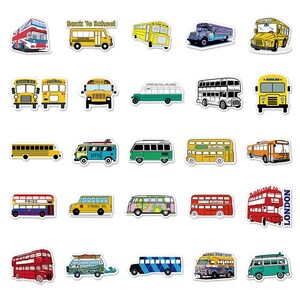 Big Red Bus Stickers Pack | Water Resistant | Decoration | Scrapbooking ...