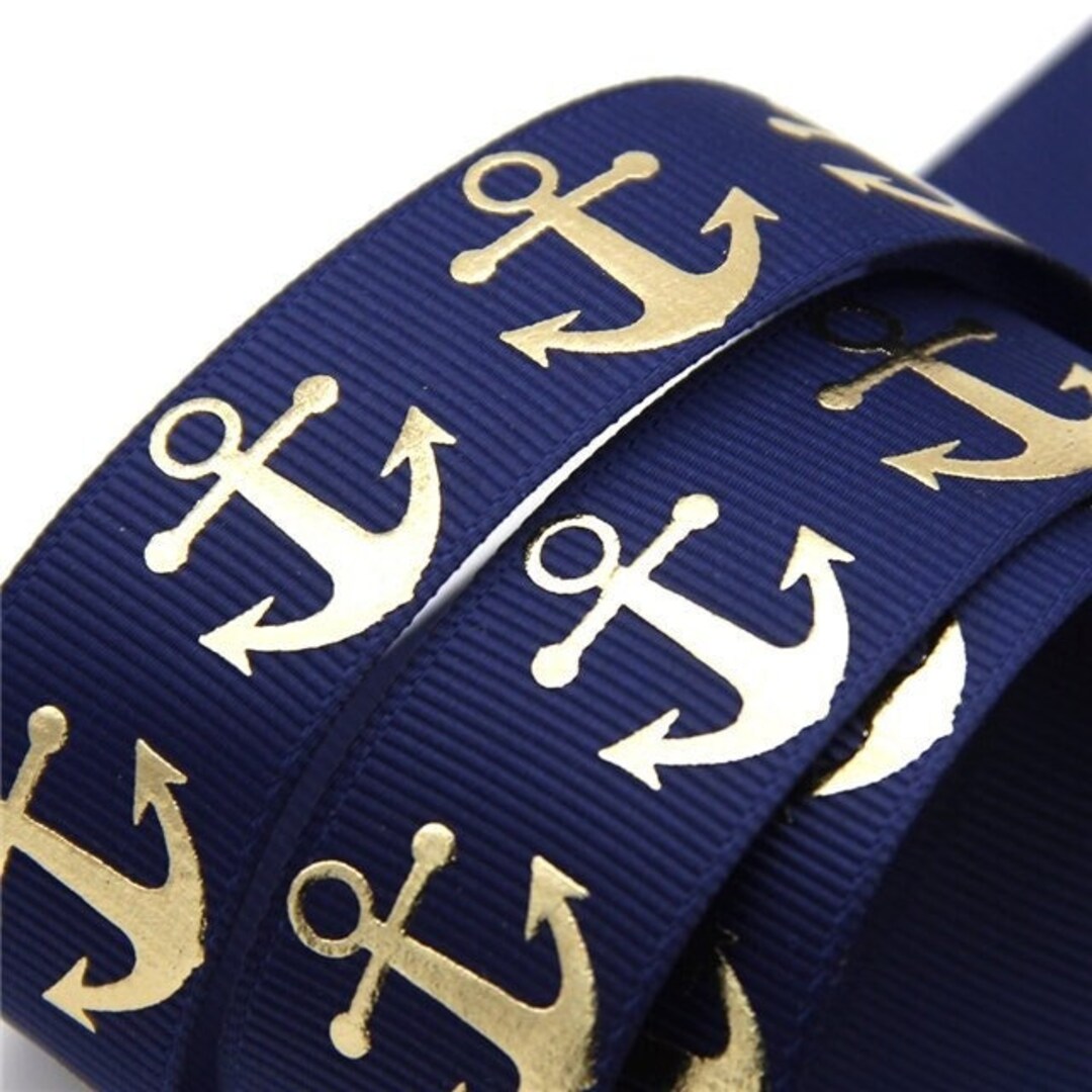 Nautical Anchor Ribbon 7/8" High Quality Grosgrain Ribbon by the Yard ...