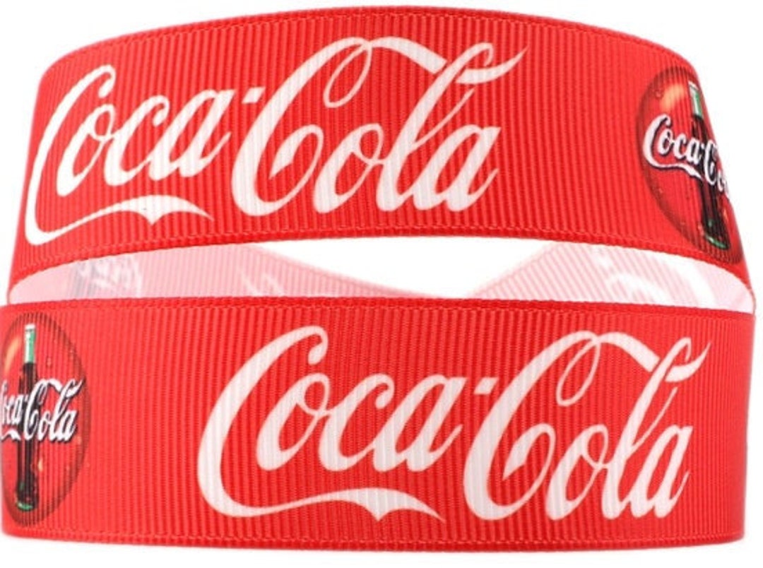 Coca-cola Ribbon 1", 1.5", 2" and 3/8" High Quality Grosgrain Ribbon by ...