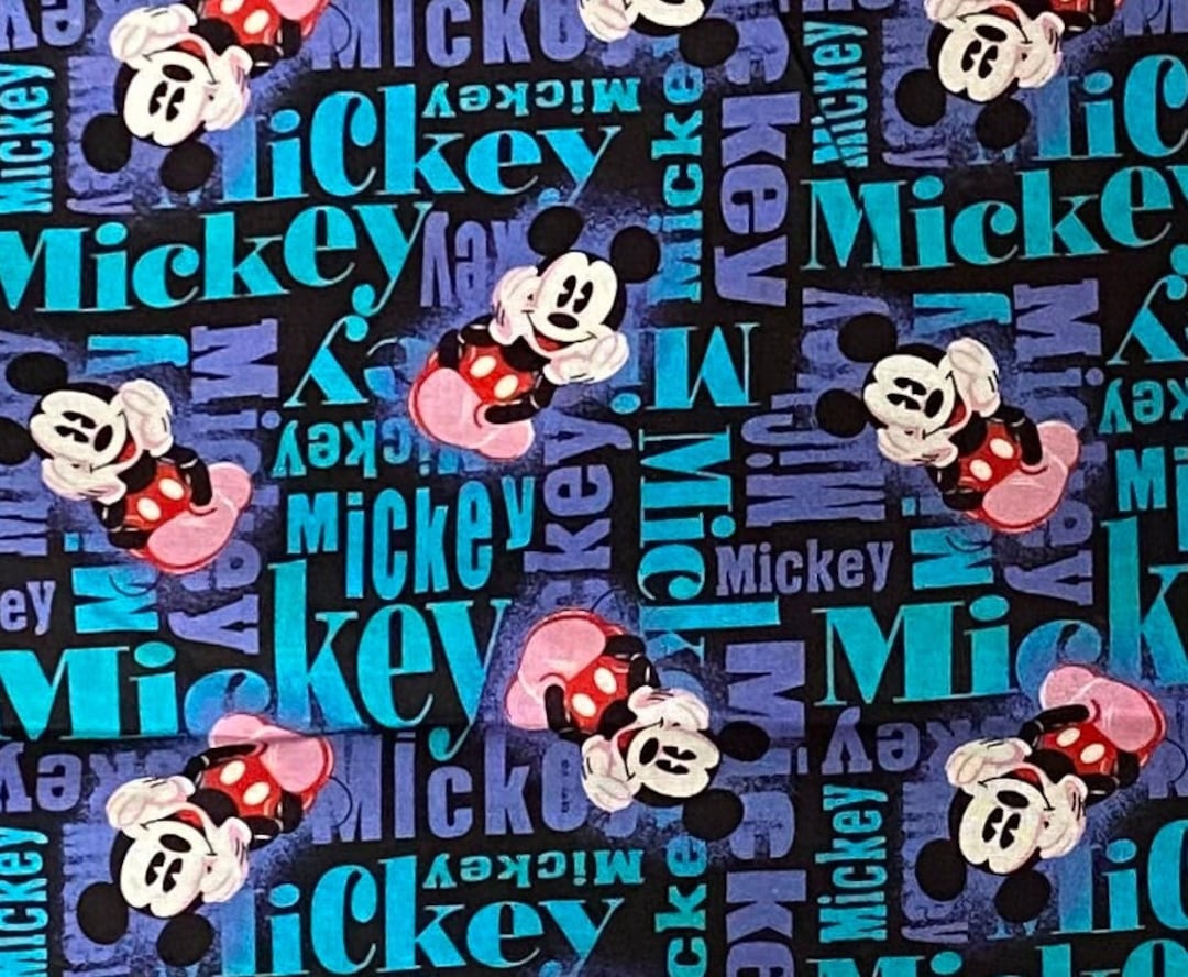 Disney Mickey Fabric 100% Cotton Fabric Fat Quarter Tumbler Cut Disney ...