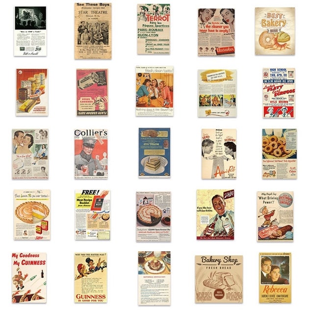 Vintage Magazine Stickers Pack | Water Resistant | Decoration ...
