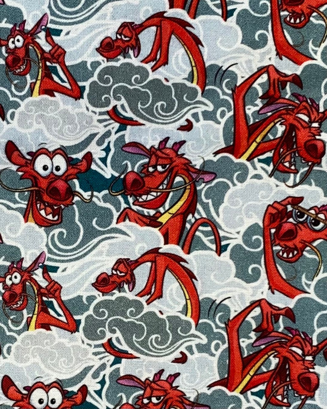 Disney Mushu Fabric 100% Cotton Fabric Fat Quarters Fat Eighths Tumbler ...