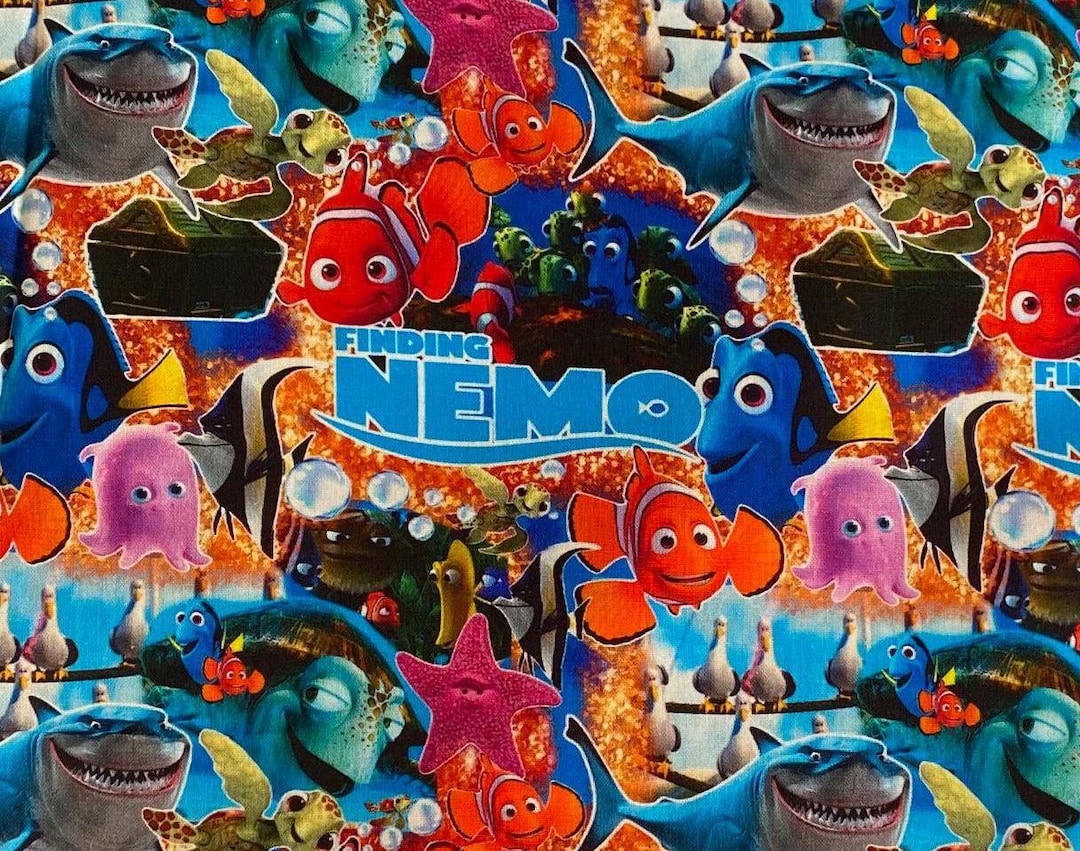 Disney Finding Nemo Fabric 100% Cotton Fabric by the Yard Dori Squirt ...
