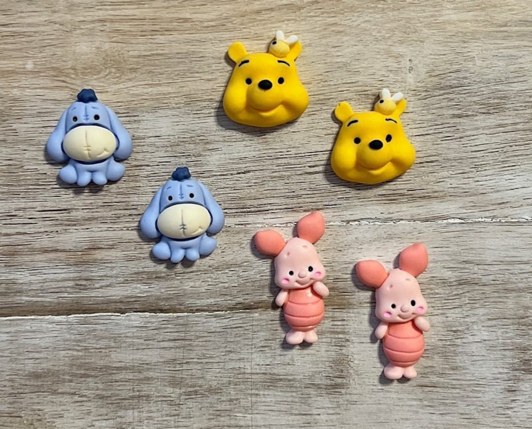 3D Winnie the Pooh, Eeyore, Piglet 3D Planar Resin Flat Backs | Hair ...