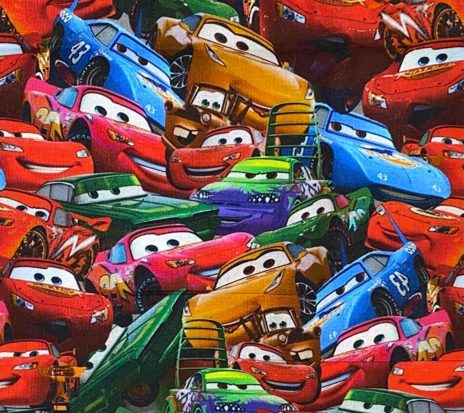 18x11 Disney Cars Fabric 100 Cotton Fabric Remnant Lightning Etsy