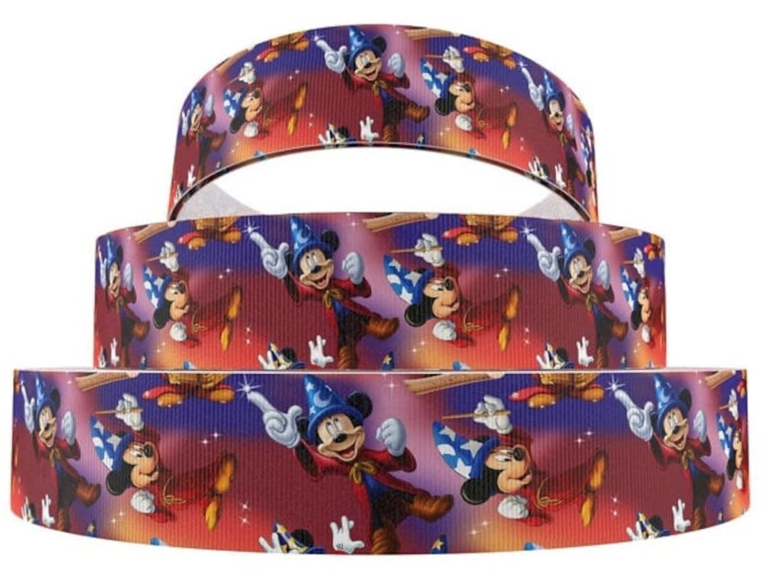 Disney Mickey Mouse Ribbon 1", 1.5", 2" and 3/8" High Quality Grosgrain ...