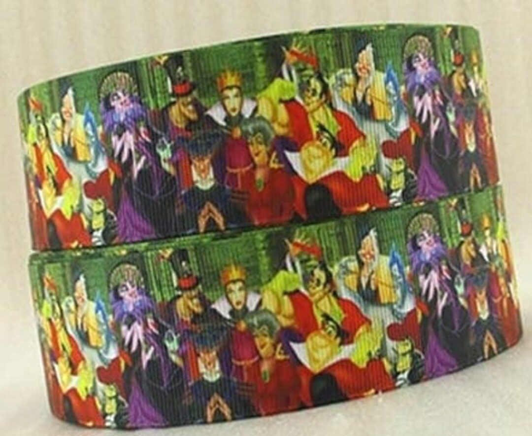 Disney Villains Ribbon 1.5" High Quality Grosgrain Ribbon by the Yard ...
