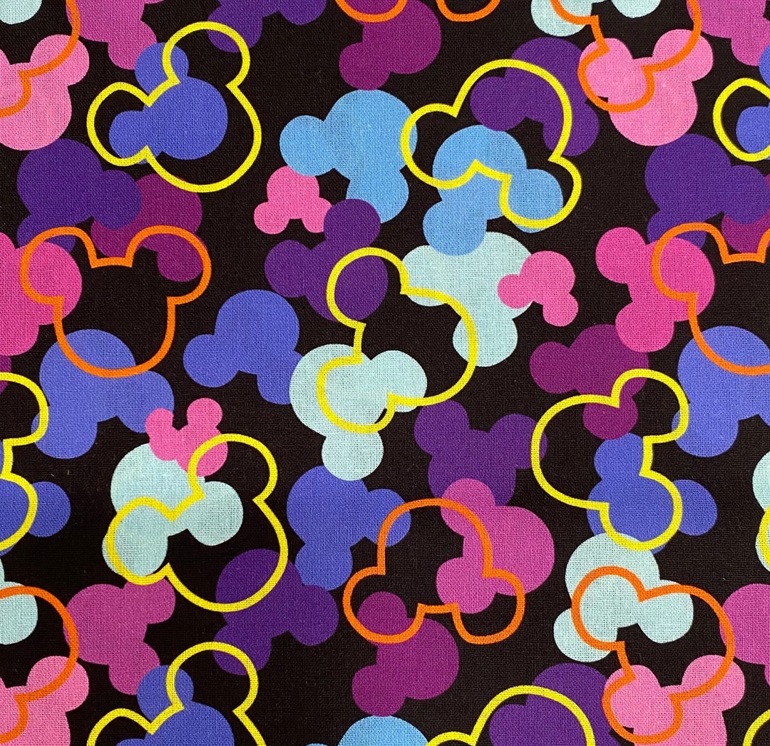 Mickey Mouse Fabric 100% Cotton Fabric Fat Quarters Tumbler Cuts Mickey ...