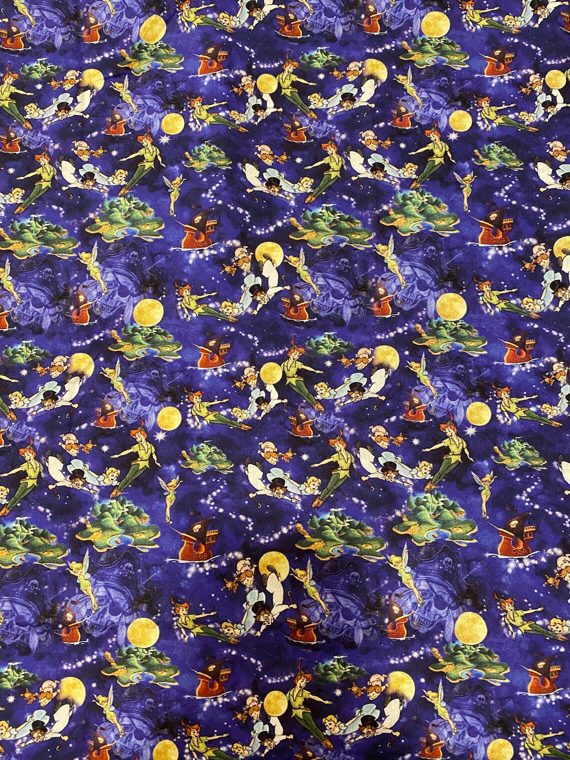 Disney Peter Pan Fabric 100 % Cotton Fabric Disney Fat Quarter - Etsy
