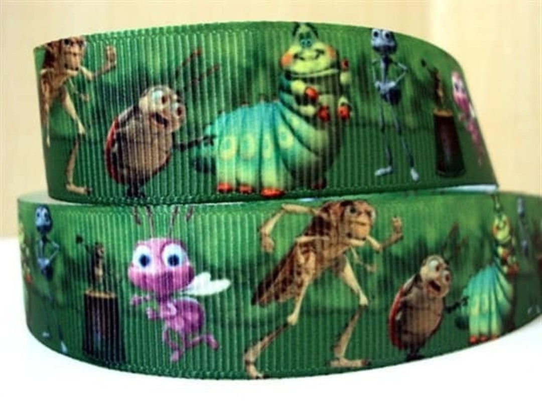Disney A Bugs Life Ribbon 1", 1.5" and 2" High Quality Grosgrain Ribbon ...