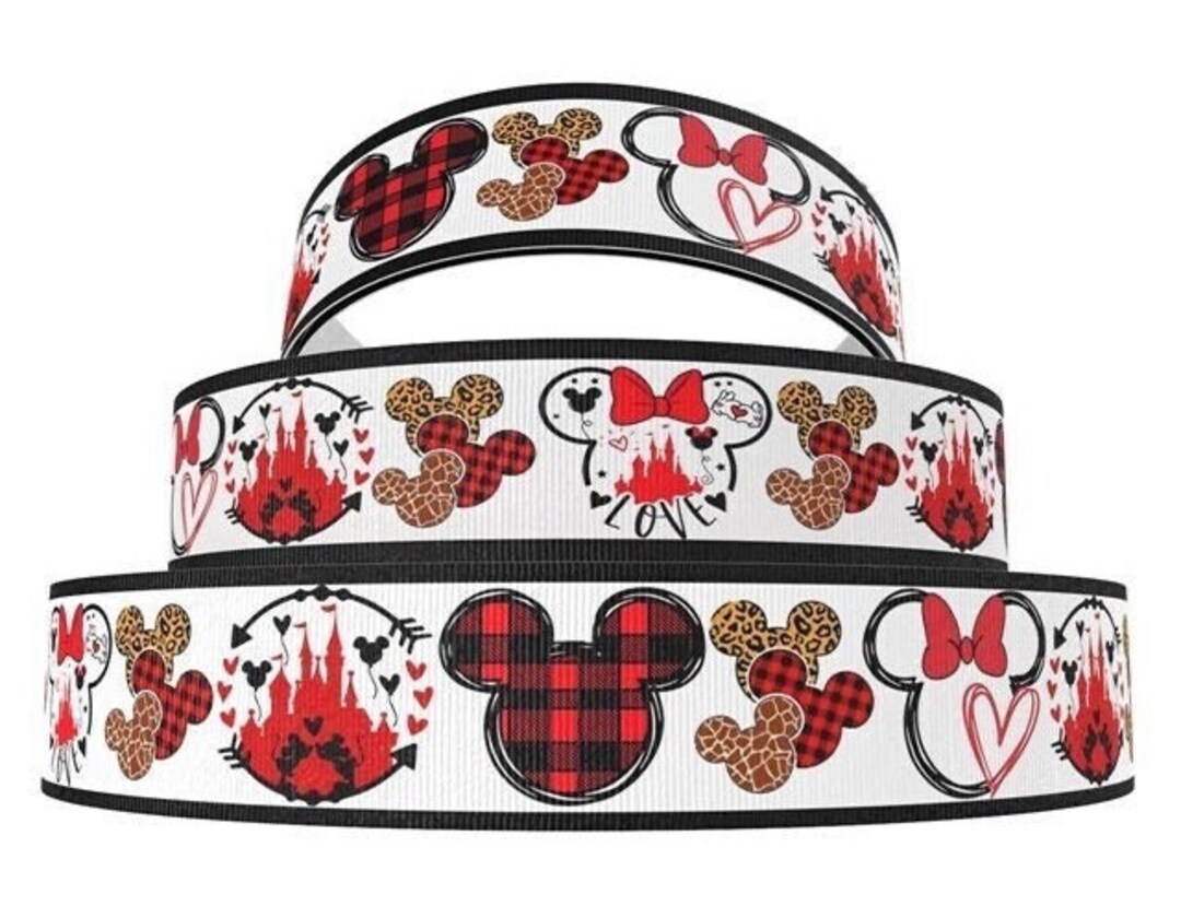 Disney Mickey Mouse Ribbon 1", 1.5" and 2" High Quality Grosgrain ...