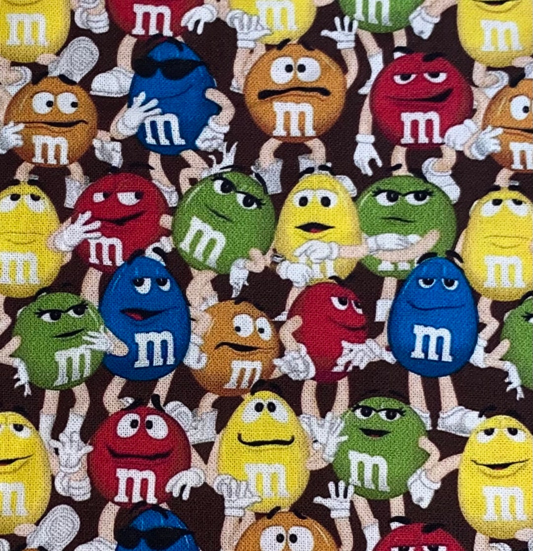 M&M Fabric 100% Cotton Fabric by the Yard Chocolate Candies Peanut Mars ...