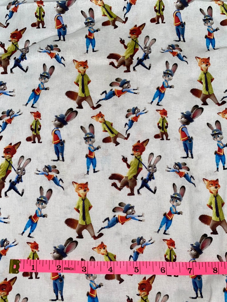 Disney Zootopia Fabric 100% Cotton Fabric by the Yard Disney Animal ...